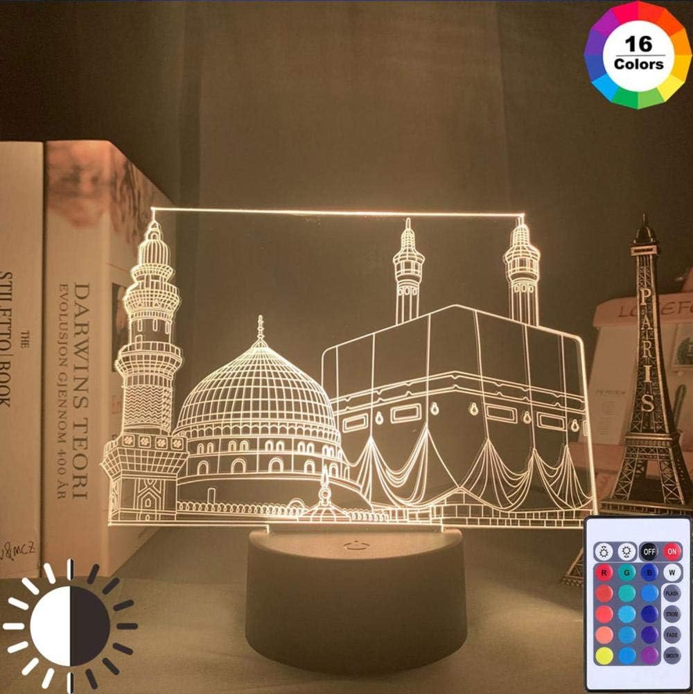 Radiant White Mecca Kaaba 3D Acrylic LED Light – Mubarak Memories
