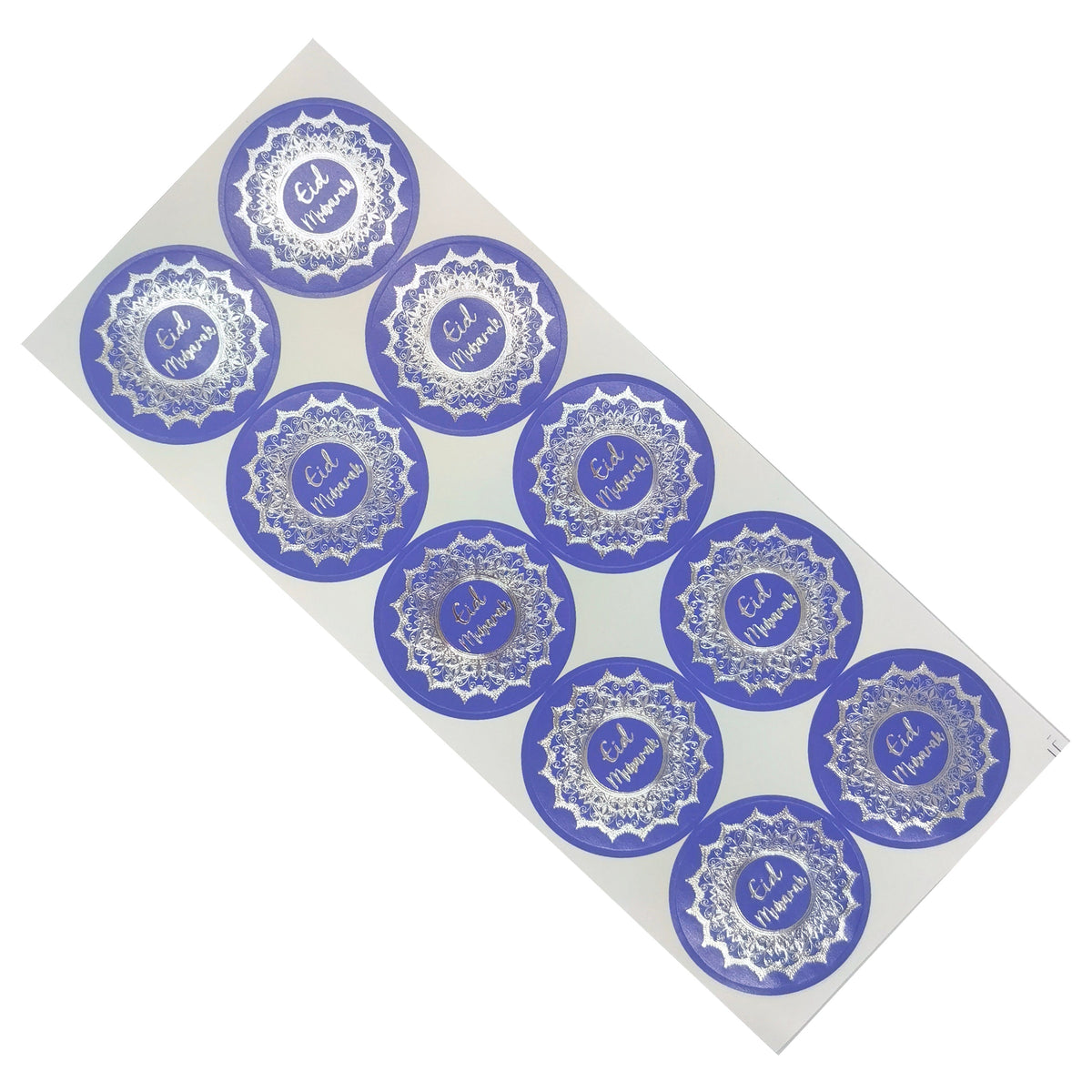 Eid Mubarak Foil Stickers - Purple, Blue & Silver – Mubarak Memories